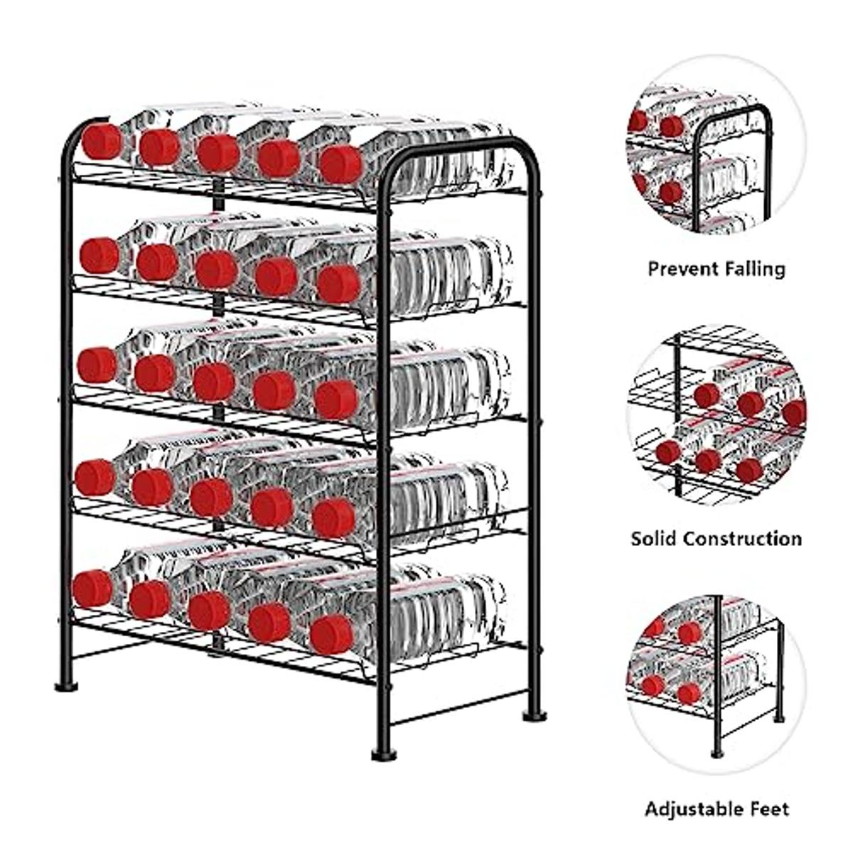 OYEAL Water Bottle Storage Rack 5 Tier Bottled Water Holder Organizer ...